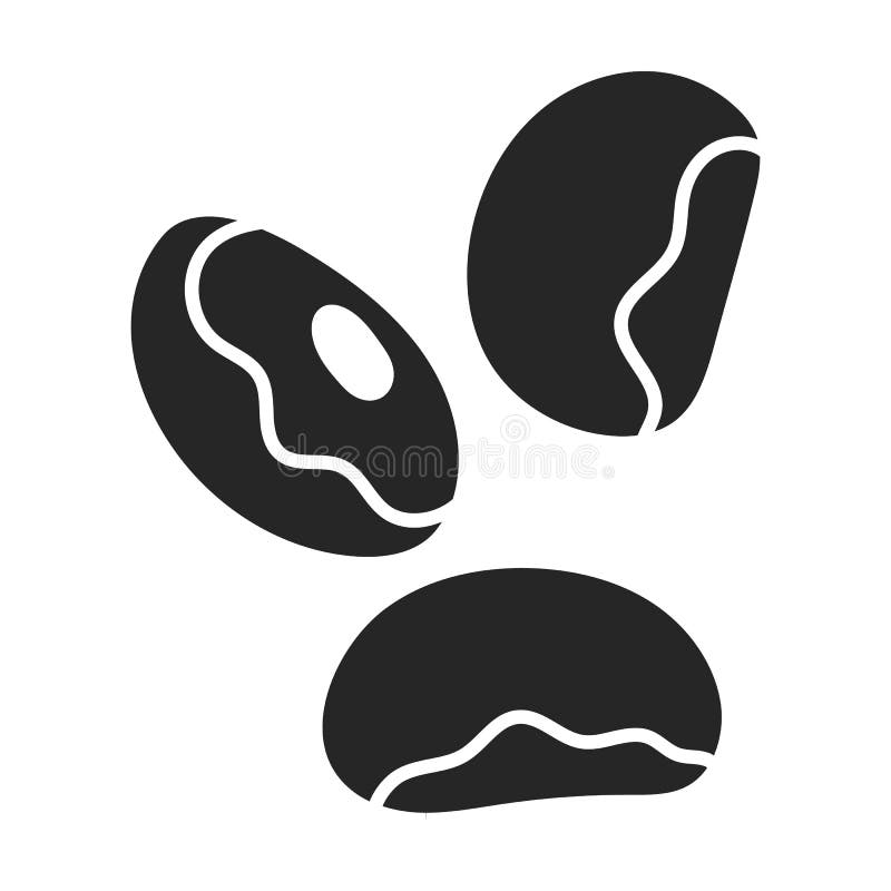 Bean Vector Icon.Black Vector Icon Isolated on White Background Bean ...