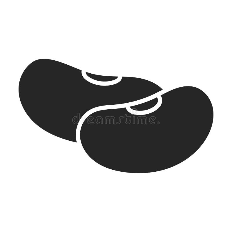 Bean Vector Icon.Black Vector Icon Isolated on White Background Bean ...