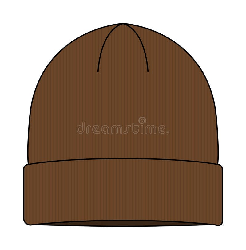 Beanie Hat Knit Cap Template Vector Illustration | Brown Stock Vector ...