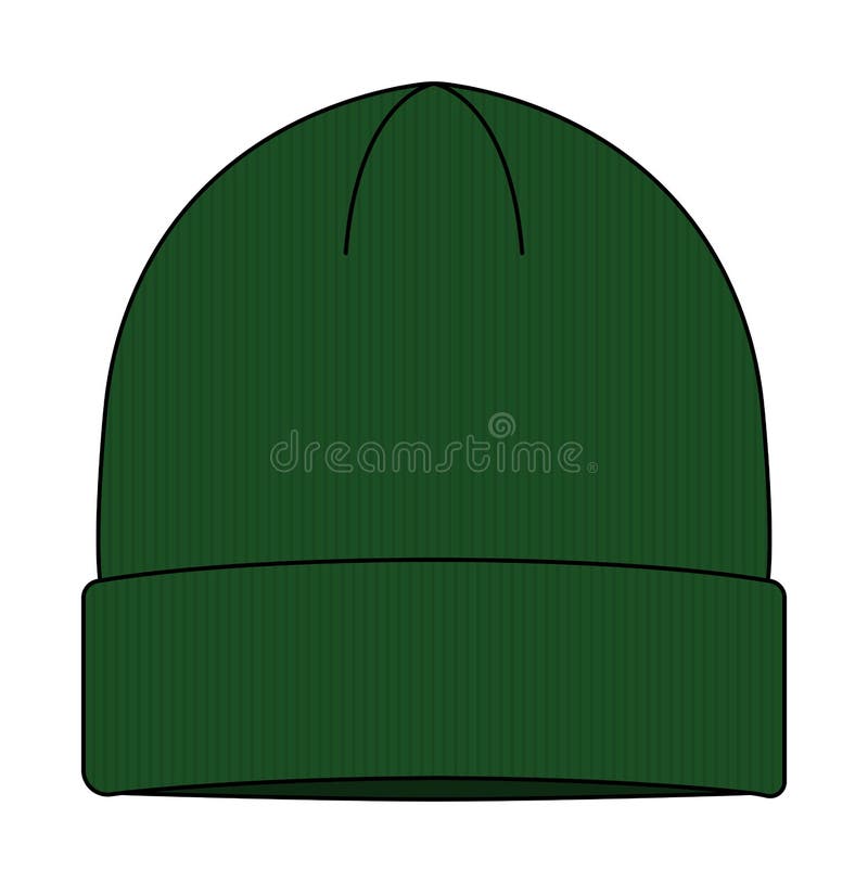 Beanie Hat Knit Cap Template Vector Illustration | Green Stock Vector - Illustration of fashion ...