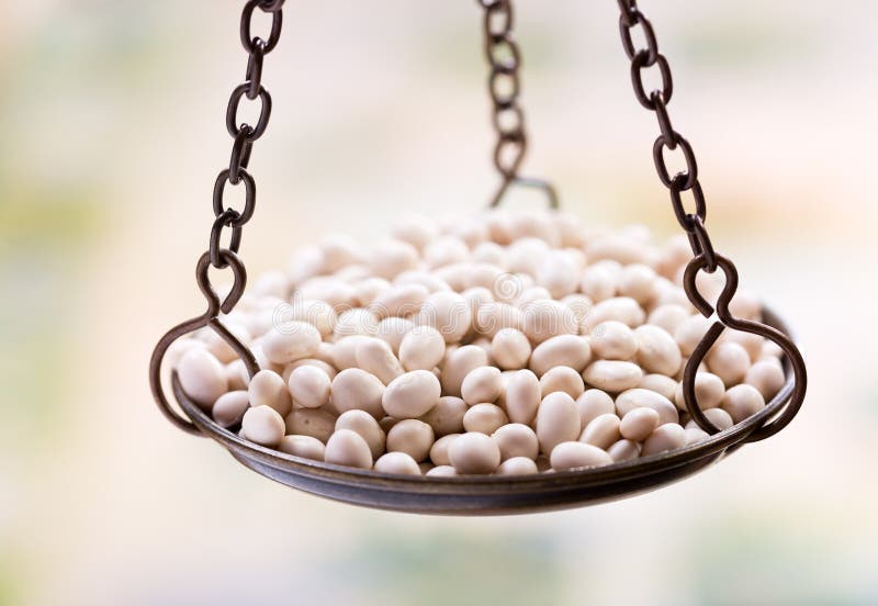 Beans in balance scale stock photo. Image of bean, healthy - 70077566