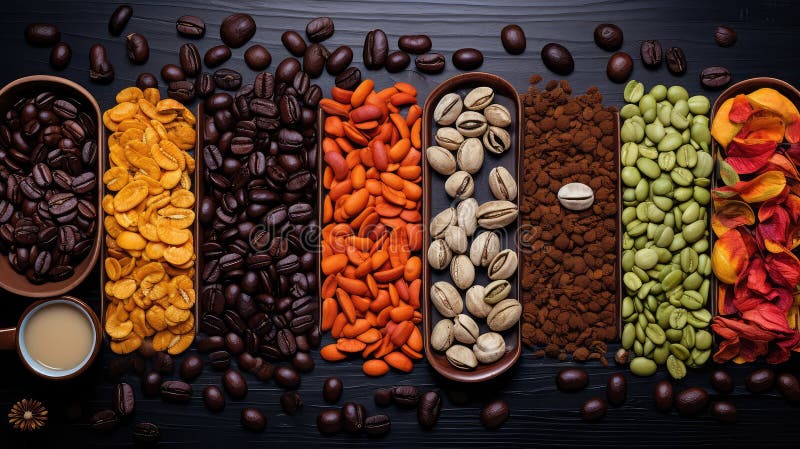 Beans coffee wallpaper stock illustration. Illustration of variety ...