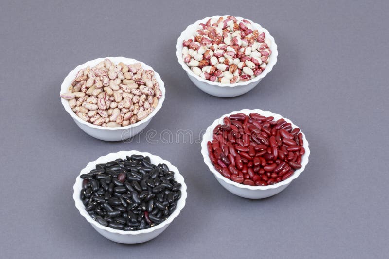 Beans of Different Colors on Plates. Stock Photo - Image of legume ...