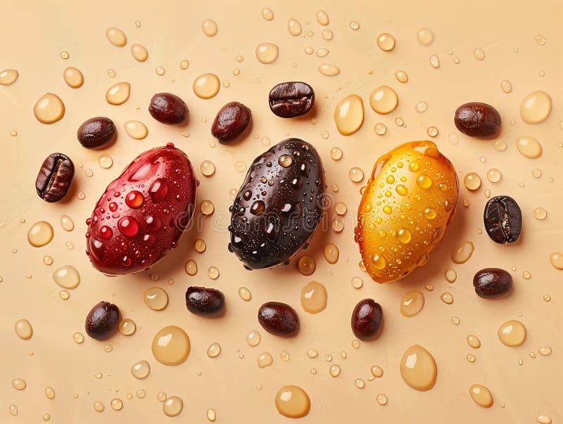 Beans, Equally Spaced, on a Light Background, Isometric Angle, Macro ...