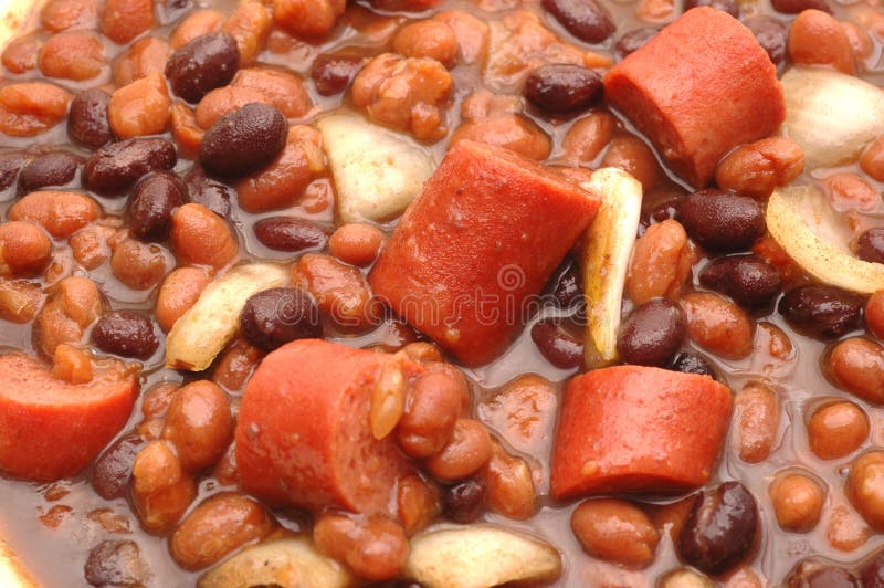 Beans and hot dog stew stock image. Image of thick, close - 424113