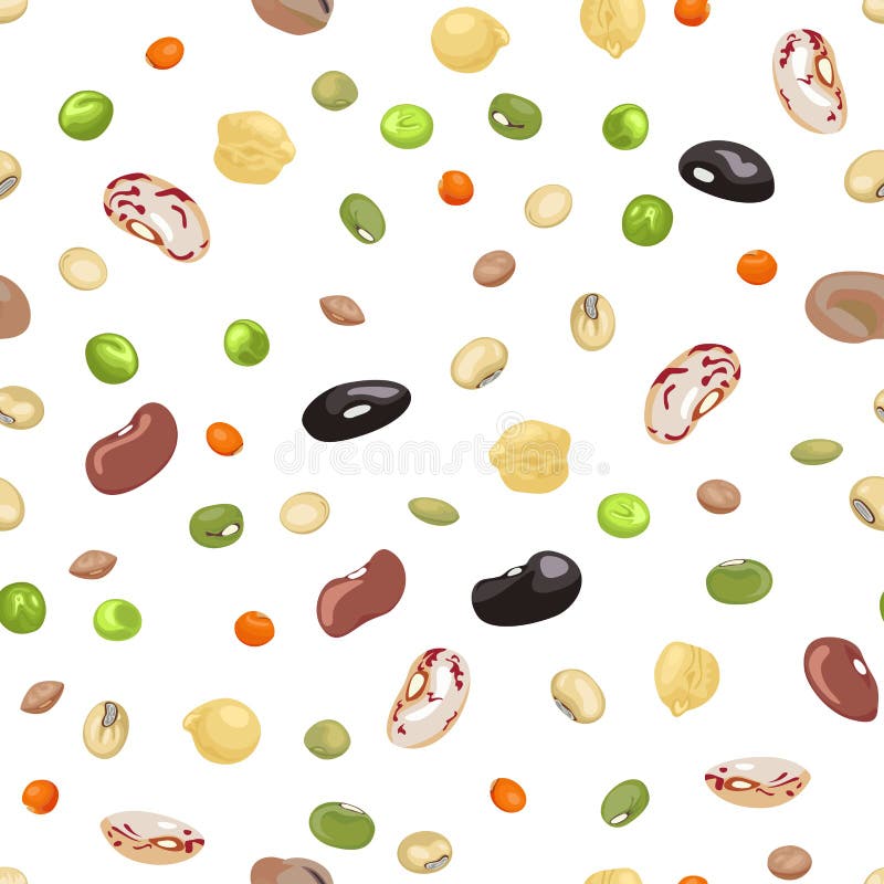 Beans and Legumes Seamless Pattern. Vector Illustration Stock Vector ...