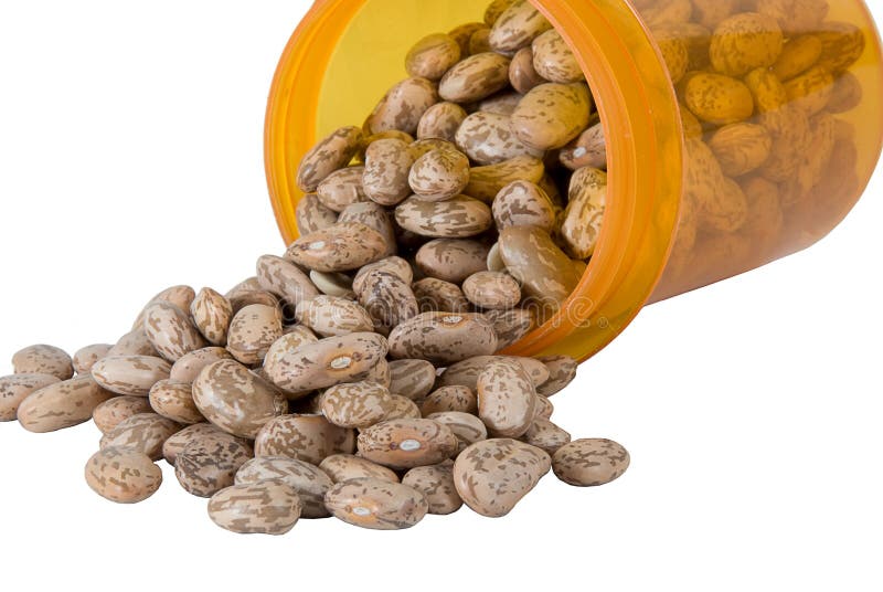 Beans in a pill bottle stock image. Image of alternative - 4272603