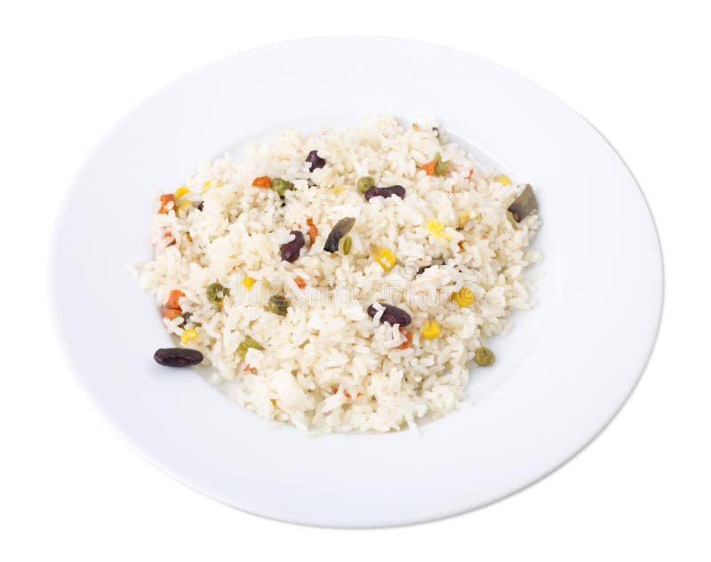 Beans and Rice on a White Plaet. Stock Photo - Image of healthy ...