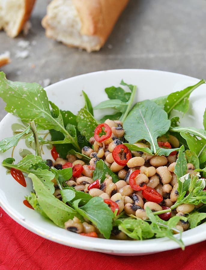 Beans and ruccola salad stock image. Image of meal, organic - 32124335