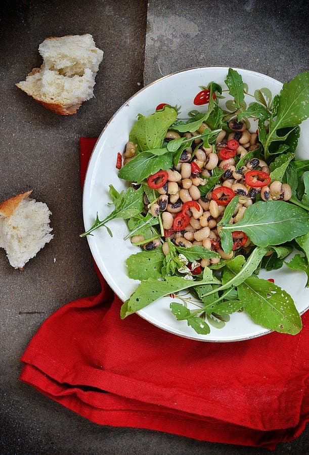 Beans and ruccola salad stock photo. Image of eating - 32124564