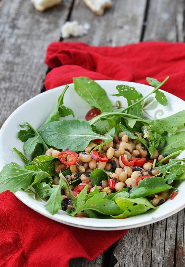Beans and ruccola salad stock image. Image of healthy - 32124733