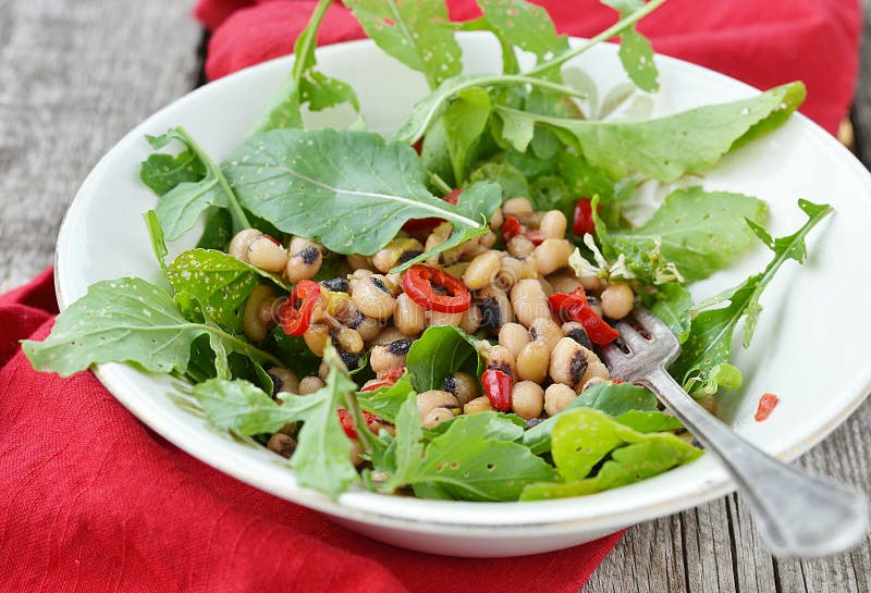 Beans and ruccola salad stock photo. Image of healthy - 32124954