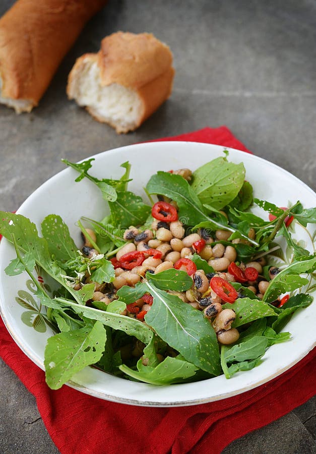 Beans and ruccola salad stock image. Image of lunch, snack - 32125335