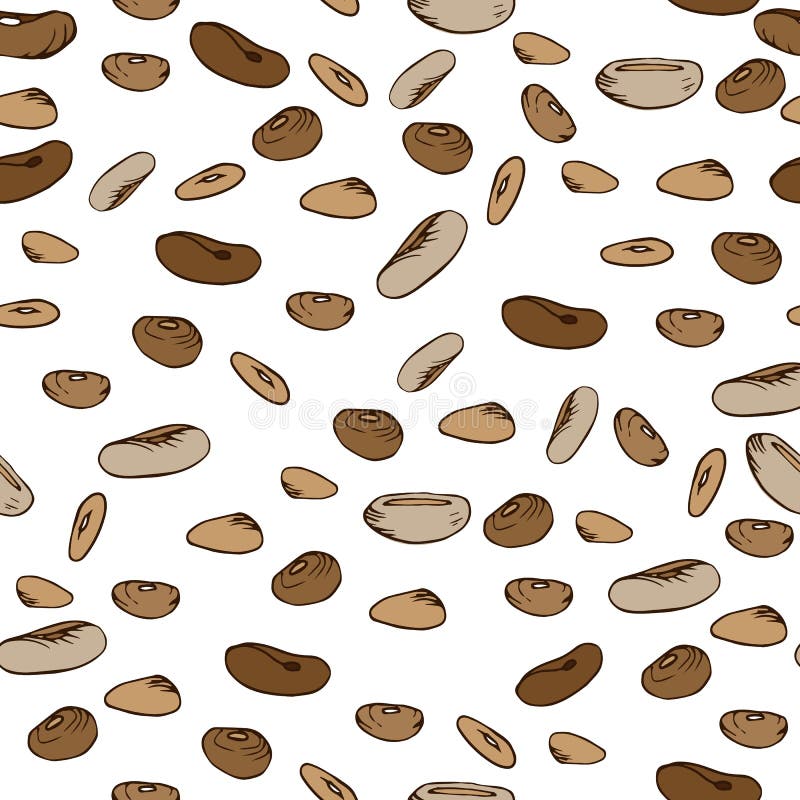 Beans Seamless Pattern in Hand Drawn Style Stock Illustration ...