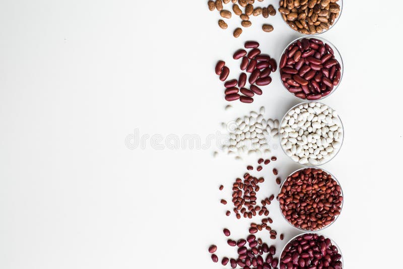 Beans Seeds on a White Background. Set Beans Seeds Stock Photo - Image ...