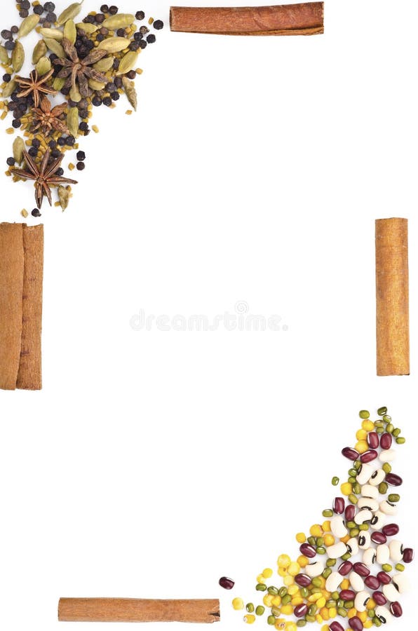 Beans and Spices Paper Framing Stock Photo - Image of green, food: 21482216