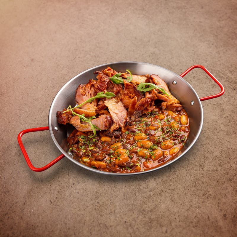 Beans Stew with Smoked Ham Hock Stock Photo - Image of lunch, stew ...