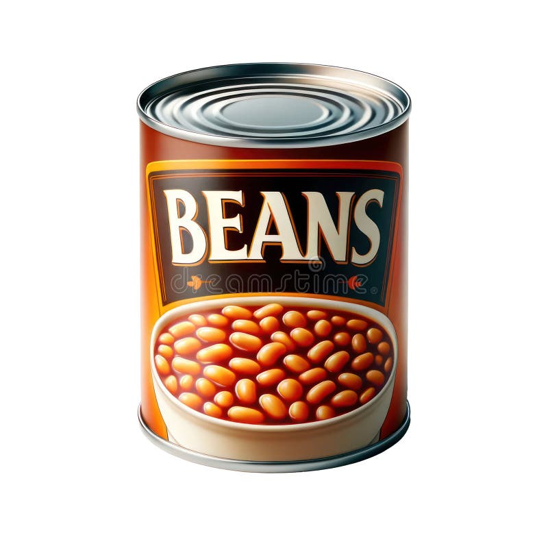 Beans Tin Can Product Isolated on White Transparent Background Stock Illustration - Illustration ...