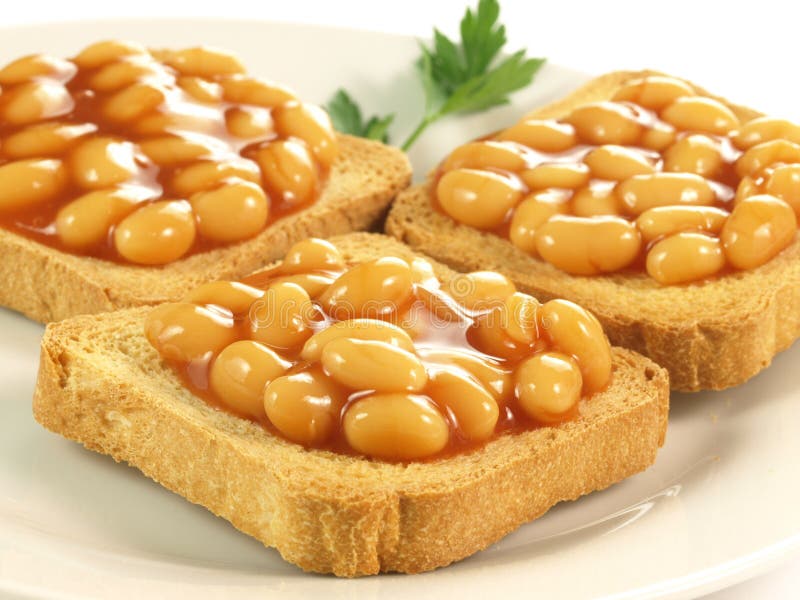 Baked Beans on Toast stock image. Image of eating, closeup - 1895291