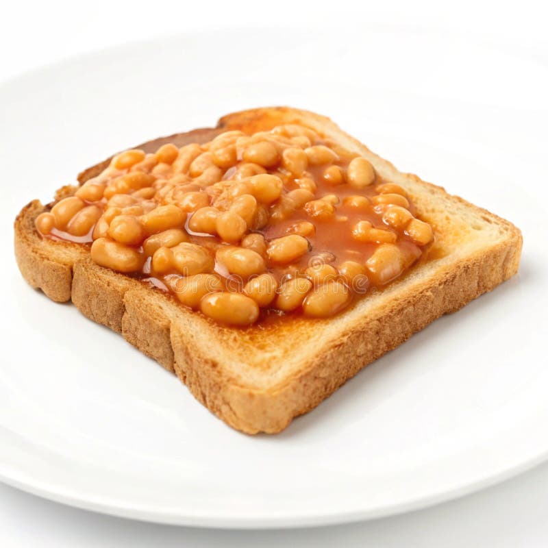 Beans on Toast Isolated on White Background Stock Illustration ...