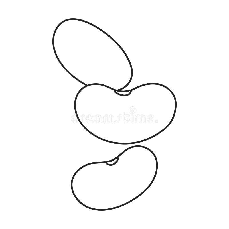 Beans Vector Outline Icon. Vector Illustration Bean on White Background ...