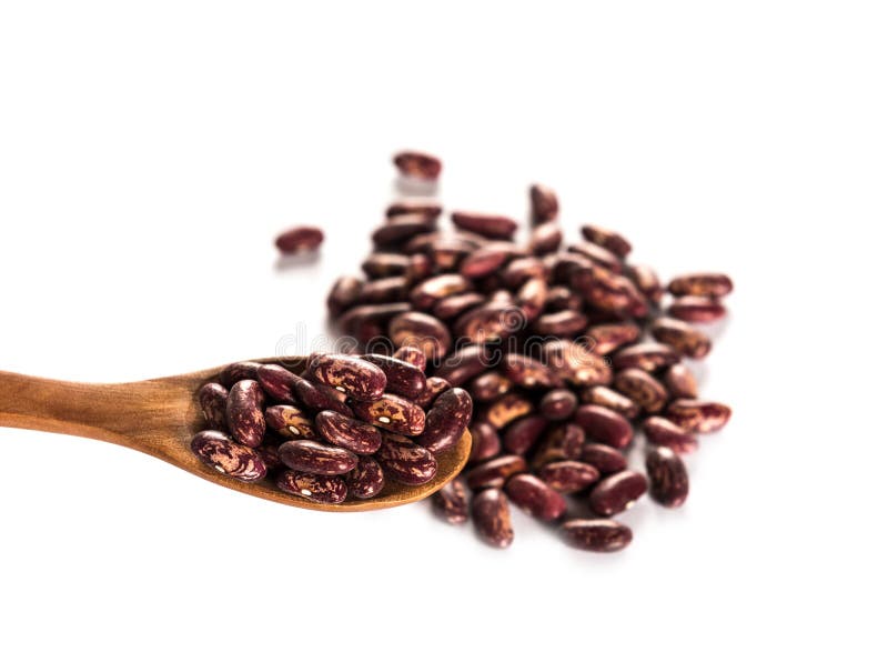 Beans on wooden spoon stock image. Image of group, cereal - 98243893