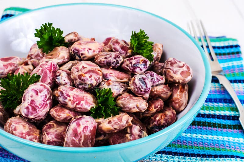 Beans in Yoghurt and Tomato Sauce Stock Photo - Image of beans, legume ...