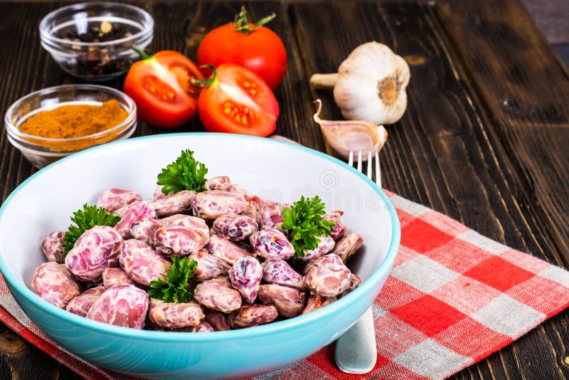 Beans in Yoghurt and Tomato Sauce Stock Image - Image of tomato ...