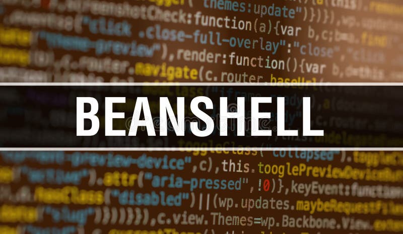 BeanShell with Abstract Technology Binary Code Background.Digital ...