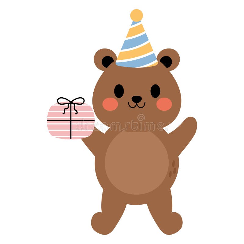 Bear animal birthday party stock illustration. Illustration of vector ...