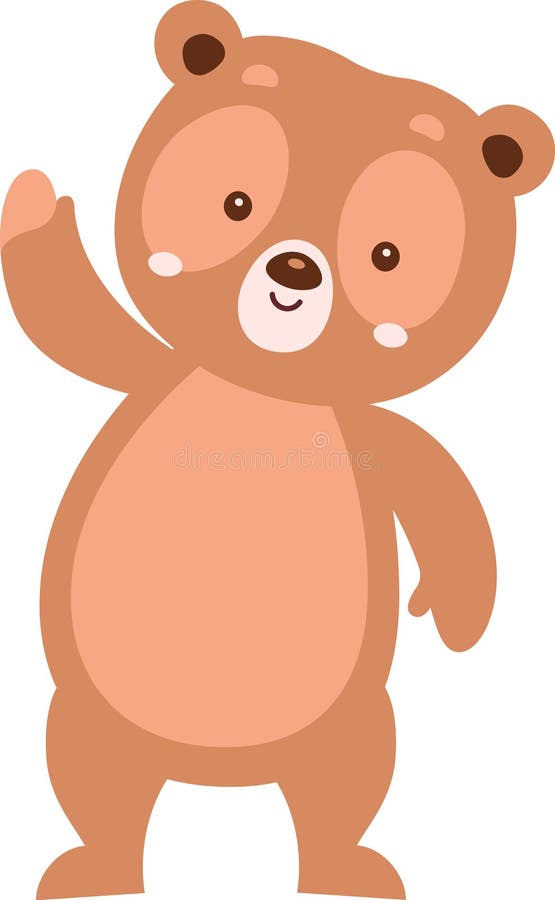 Bear Animal Waving stock vector. Illustration of happy - 299629593