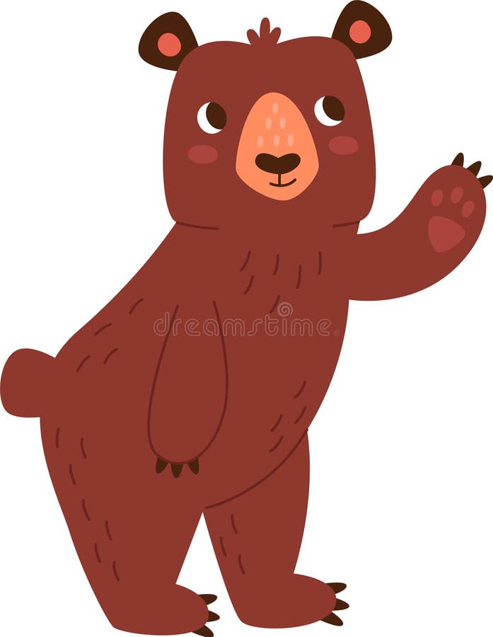 Bear Animal Waving stock illustration. Illustration of design - 300543956