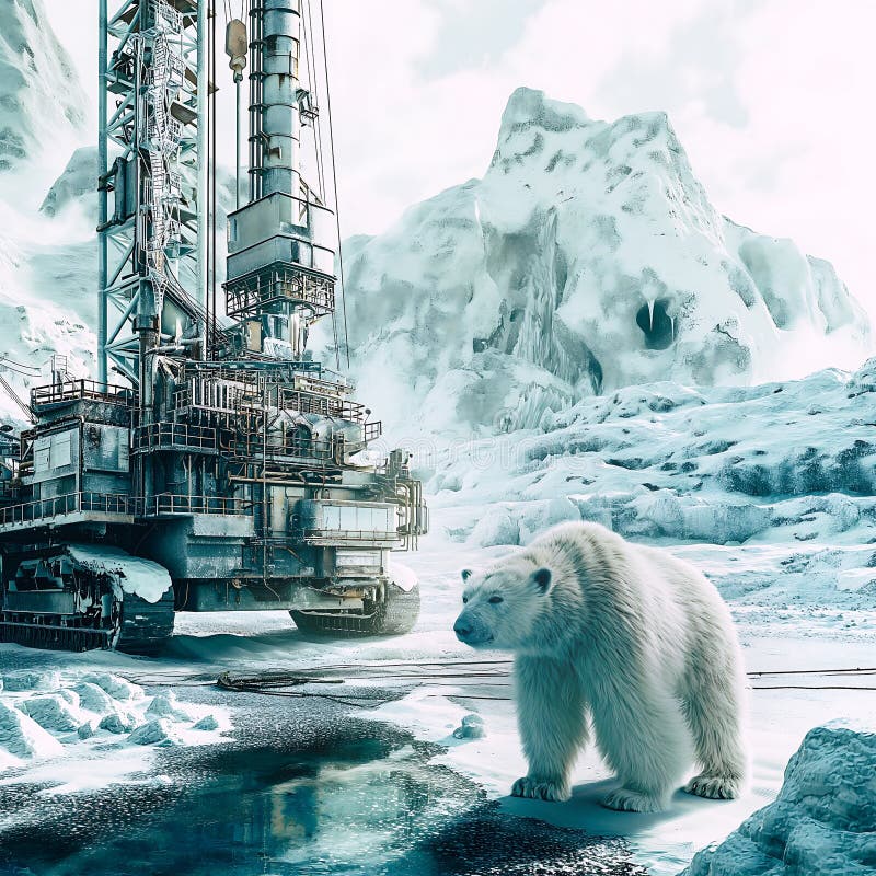 Bear in Arctic. Mining stock illustration. Illustration of wildlife ...