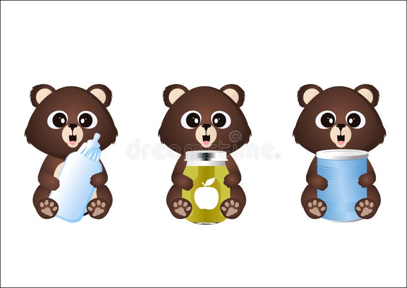 Bear with baby food stock vector. Illustration of juice - 51828870