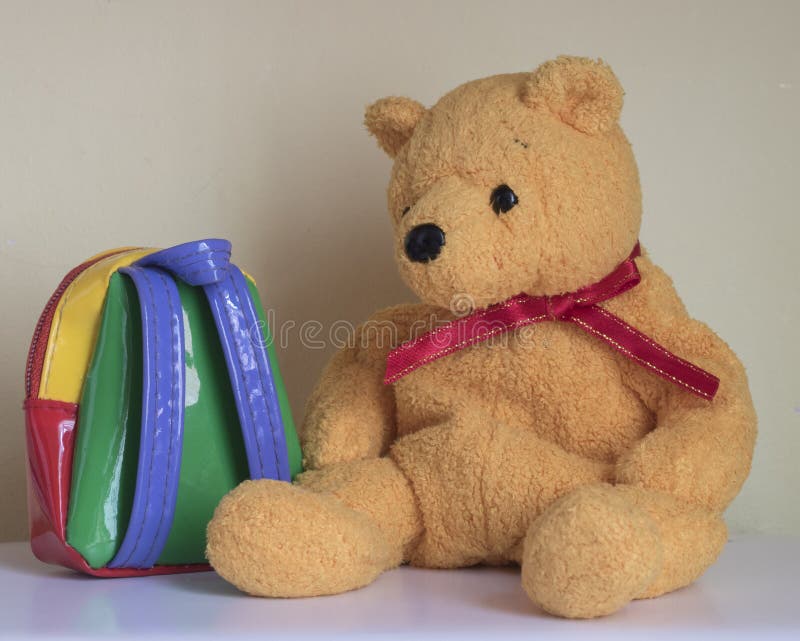 Bear with a backpack stock image. Image of sitting, travel - 97816071