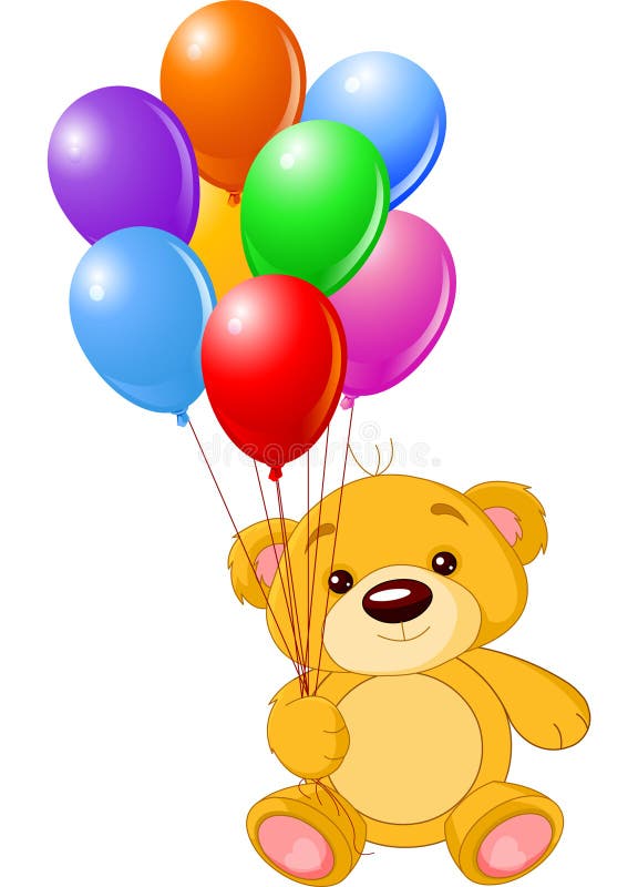 Bear with balloons stock vector. Illustration of holiday - 13251596