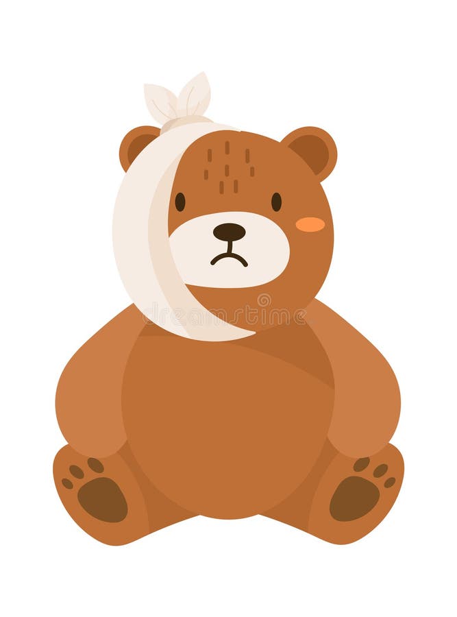 Bear with Bandaged Head stock vector. Illustration of trauma - 277579588
