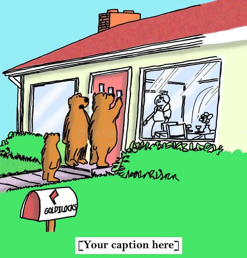 Bear Bets Goldilocks Will Serve Porridge Stock Illustration ...