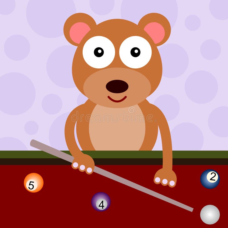 Bear billiards stock illustration. Illustration of ball - 32689431