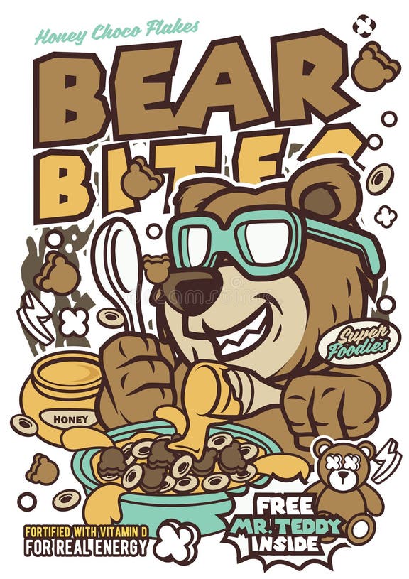 Bear bites stock illustration. Illustration of design - 323001174