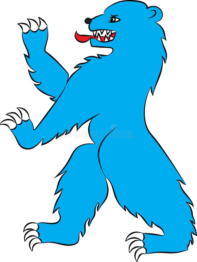 Bear blue stock vector. Illustration of bear, mammal - 82185379