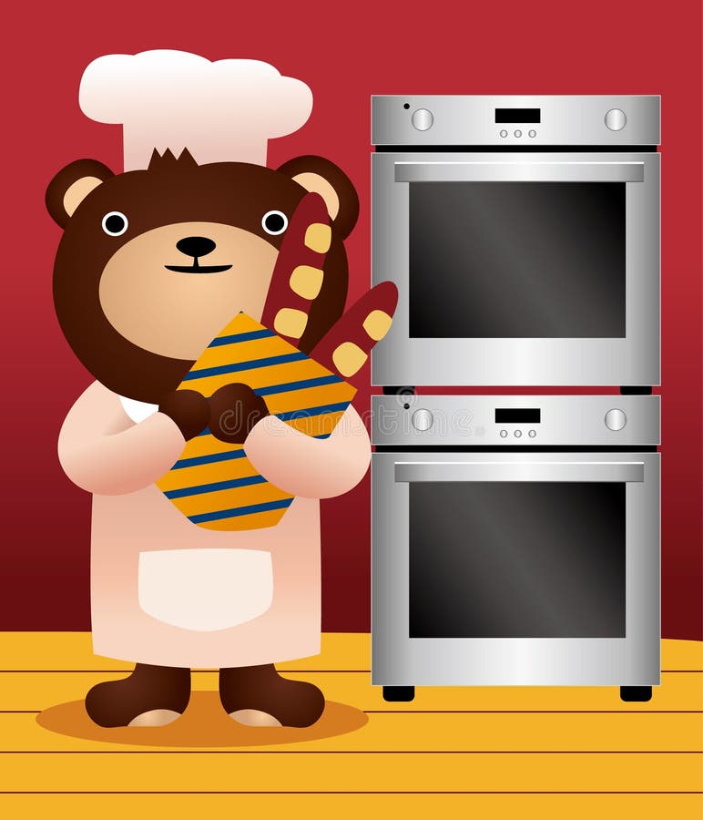 Bear and bread stock vector. Illustration of food, humorous - 16794372