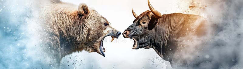 A Bear and a Bull Facing Each Other in a Dramatic Standoff Stock ...