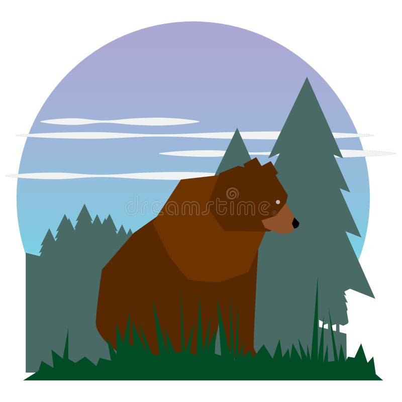 Bear cartoon stock vector. Illustration of mammals, tree - 182795580