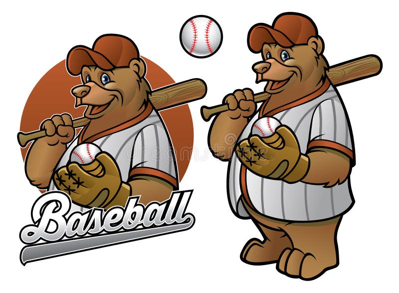 Bear Cartoon Baseball Player Stock Vector - Image: 58592030