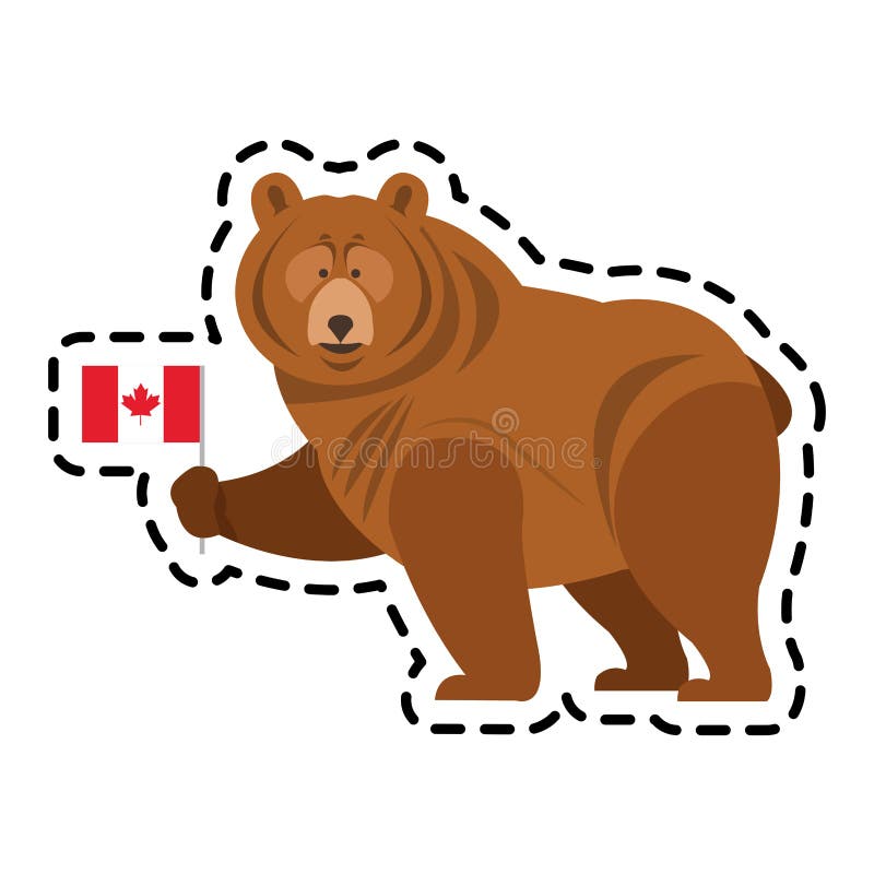 Canada Day Teddy Bear with Flag Stock Illustration - Illustration of ...
