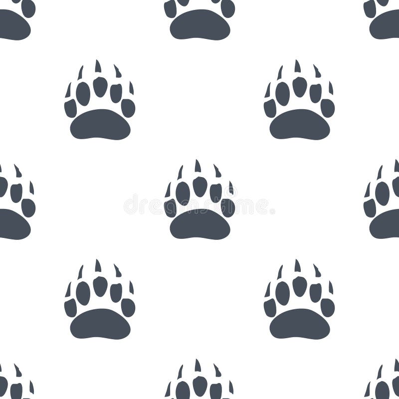 Bear Claw. Bear Footprint Seamless Pattern Stock Vector - Illustration ...