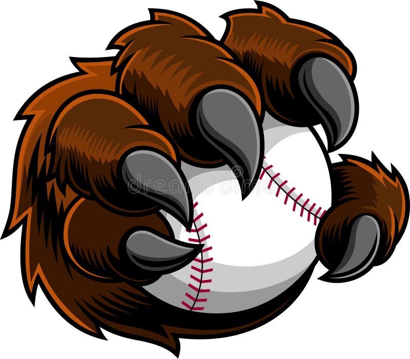 Bear Claw Holding Baseball stock vector. Illustration of ball - 381324783