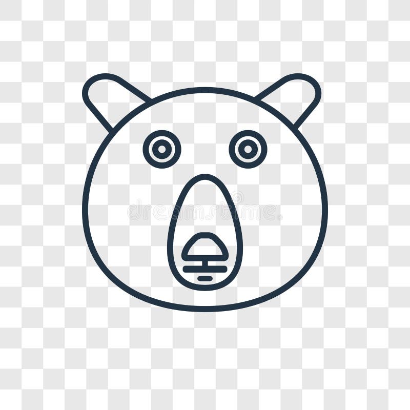Bear Concept Vector Linear Icon Isolated on Transparent Background ...