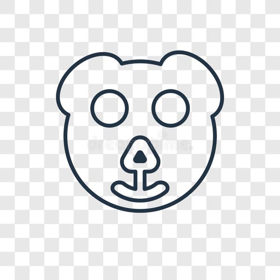 Bear Concept Vector Linear Icon Isolated on Transparent Background ...